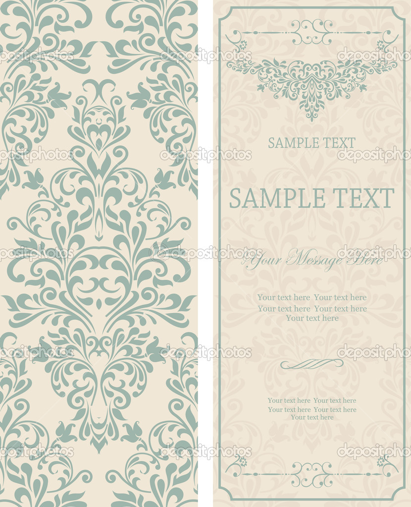 Vintage background, antique greeting card, invitation with victo ...