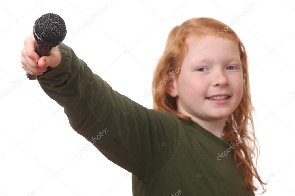 Girl with microphone Stock Photo by ©pahham 16489475