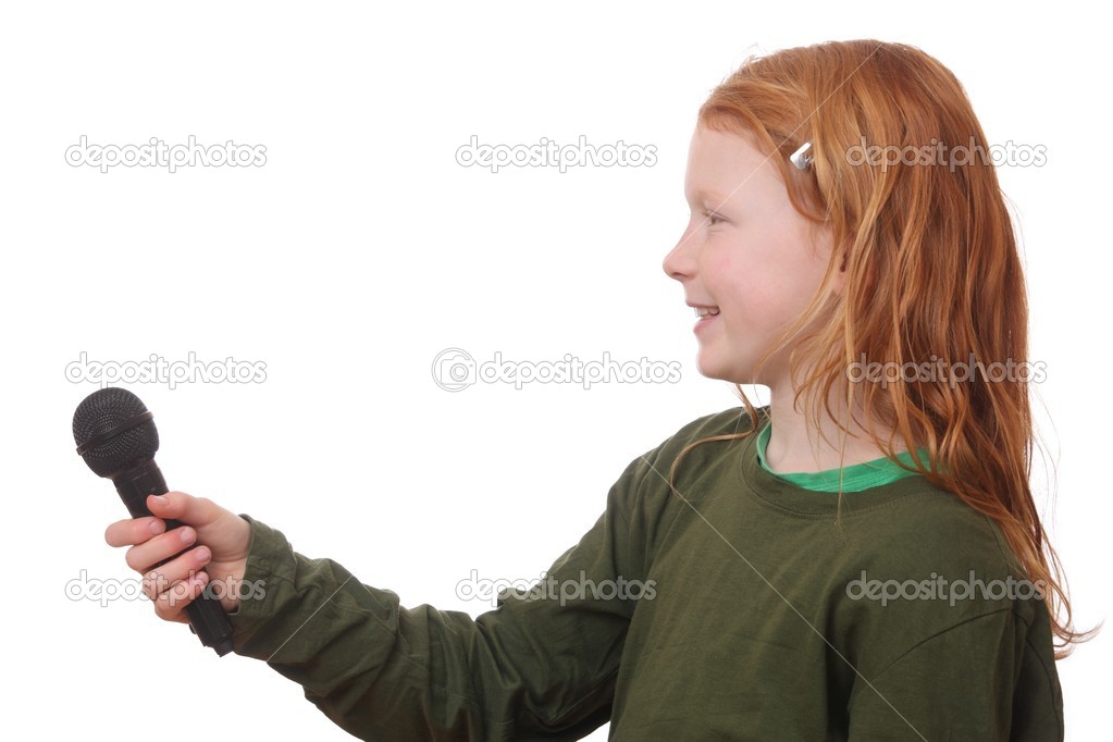 Girl with microphone Stock Photo by ©pahham 16489499