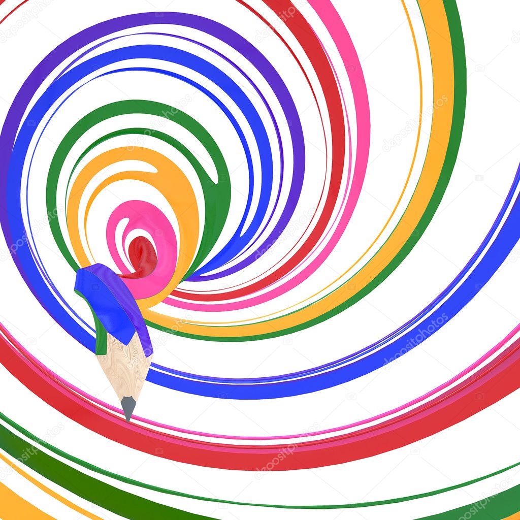 Abstract background line of colour pencil as rainbow illustratio ...