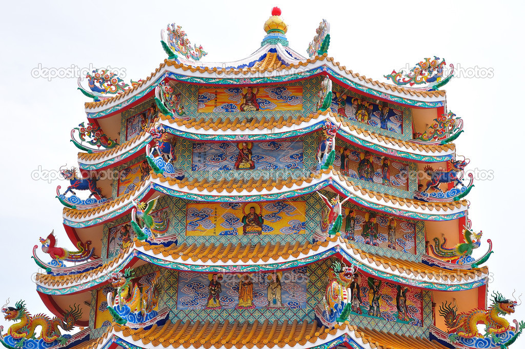 A highly colorful and decorative Chinese Temple Stock Photo by ...