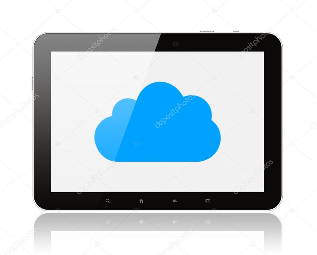 Tablet PC with cloud computing concept — Stock Photo © rozelt #34951585