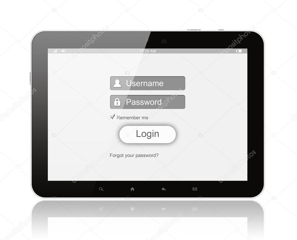 Tablet PC with login box — Stock Photo © rozelt #34951611