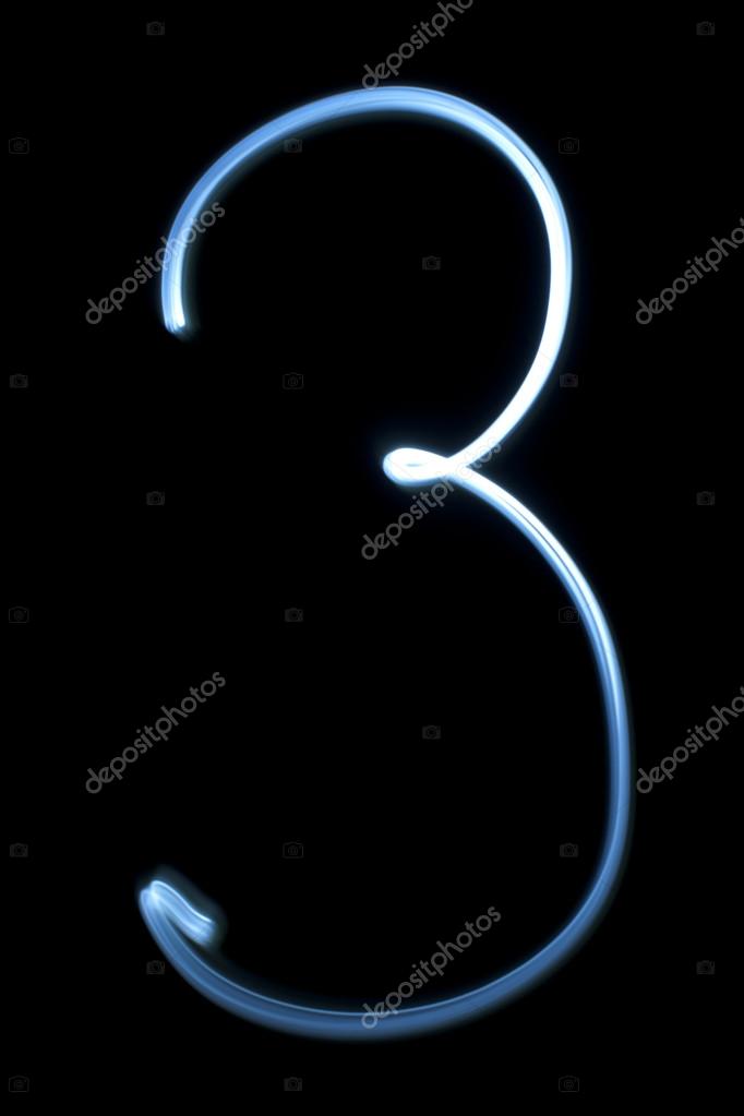 Number three digit from neon light — Stock Photo © deyangeorgiev2 #15680819