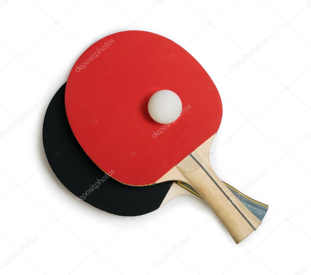 Tennis rackets for ping pong white isolated — Stock Photo ...