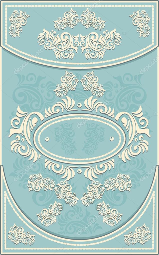 Vintage Frame or label with Floral background in blue Stock Vector by ...