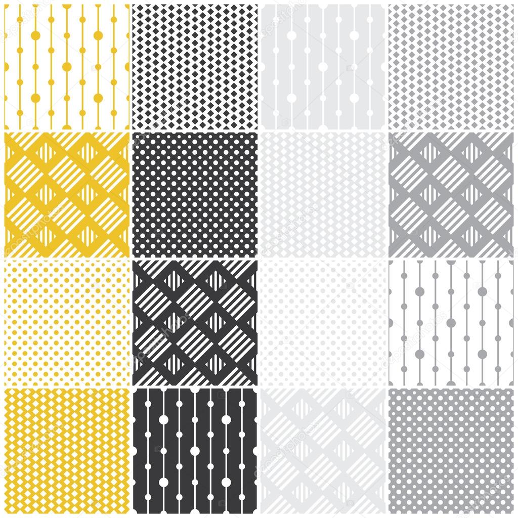 Geometric seamless patterns: dots, squares — Stock Vector © nubephoto ... Geometric seamless patterns: dots, squares — Stock Vector © nubephoto ...