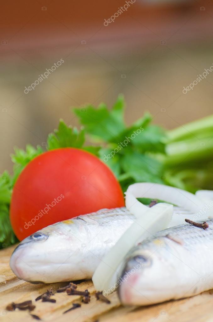 Mugil cephalus fish with vegetables. ⬇ Stock Photo, Image by ...
