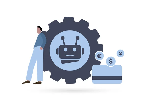 RPA - Robotic Process Automation, innovation technology vector icon concept. Training a AI robot ...