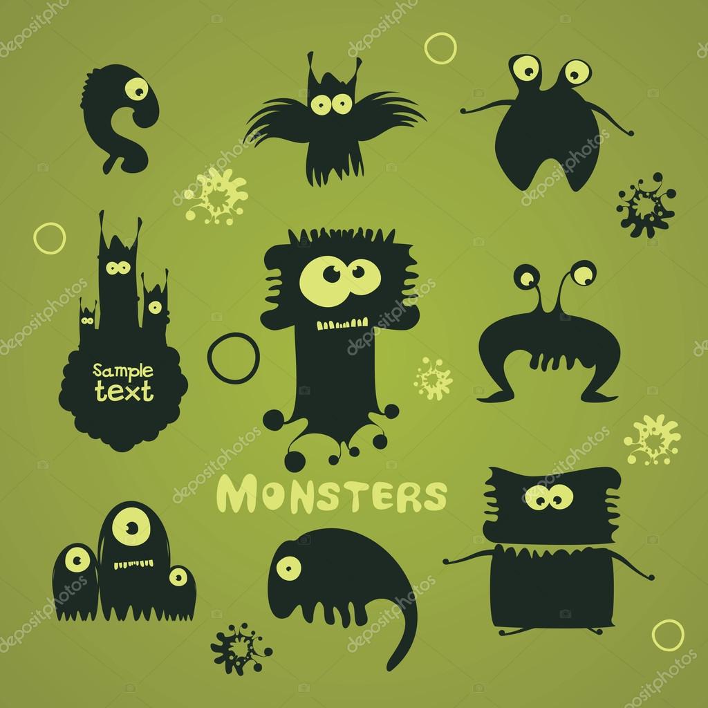 Set Of Cartoon Monsters Stock Vector By ©nnfotograf 18547513
