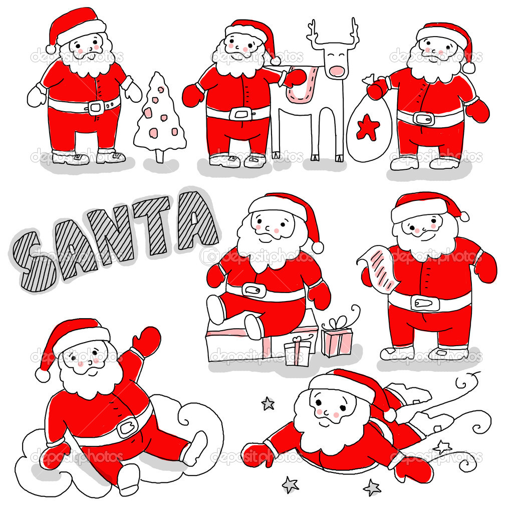 Santa claus set Stock Illustration by ©nnfotograf #34715833