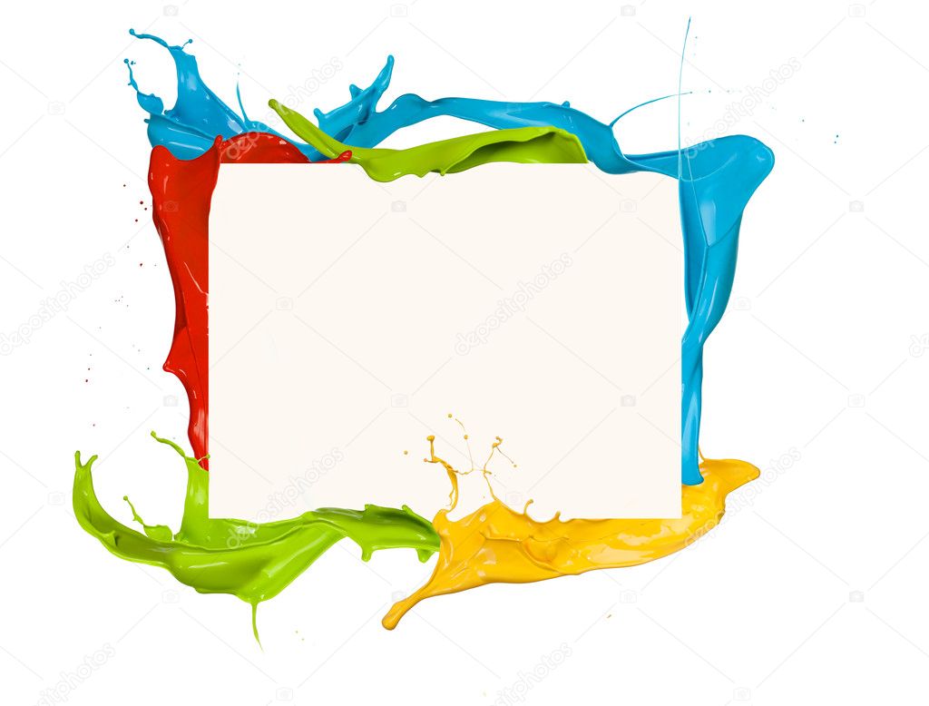 Colored splashes frame Stock Photo by ©jag_cz 12556376