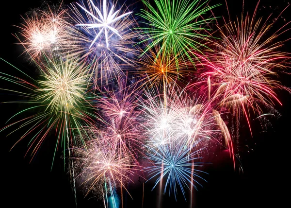 Firework collection on black background — Stock Photo © jag_cz #35843955