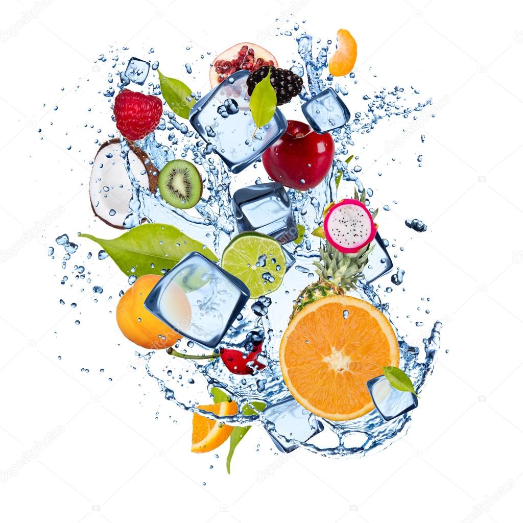 Frozen fruit with splash Stock Photo by ©jag_cz 46407237