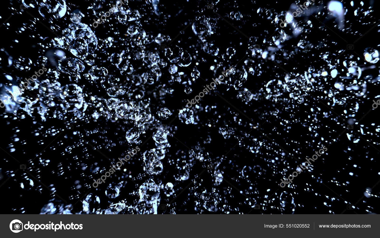 Realistic Water Shower Drops Macro Shot Freeze Motion Wide Angle Stock ...