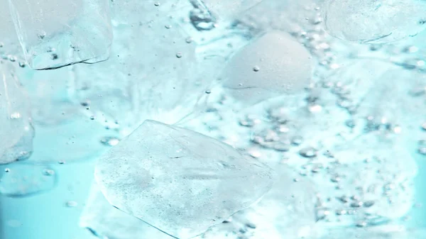 Crushed Ice Explosion Blue Background Freeze Motion Flying Pieces Ice ...