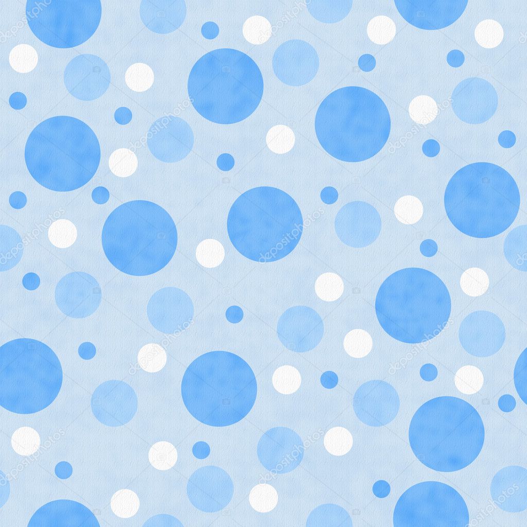 White Polka Dots Blue Background