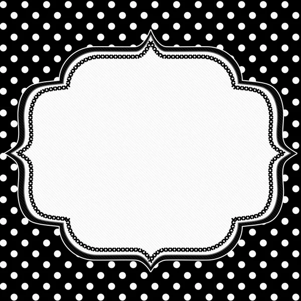 Black and White Polka Dot Background with Embroidery — Stock Photo ...