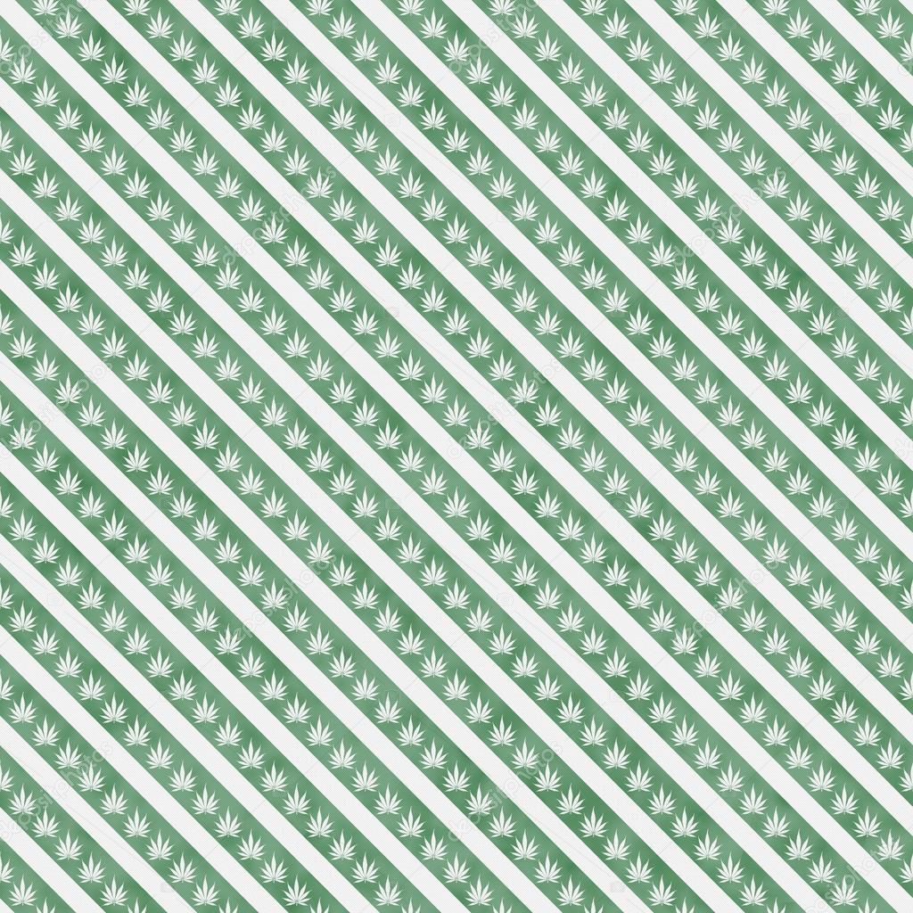 Green Marijuana Leaf and Stripes Pattern Repeat Background — Stock ...