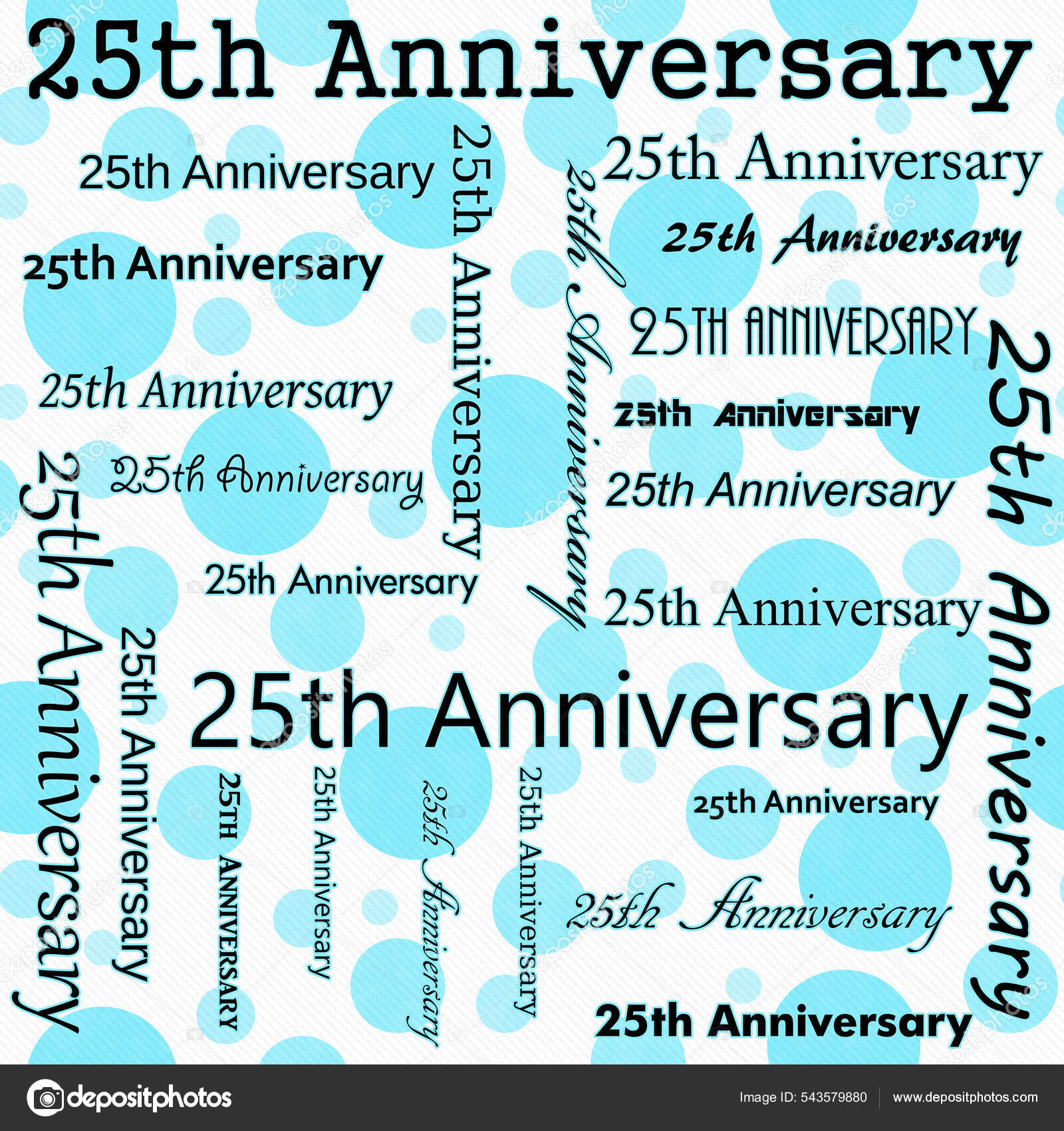 25Th Anniversary Design Teal White Polka Dot Tile Pattern Repeat ...