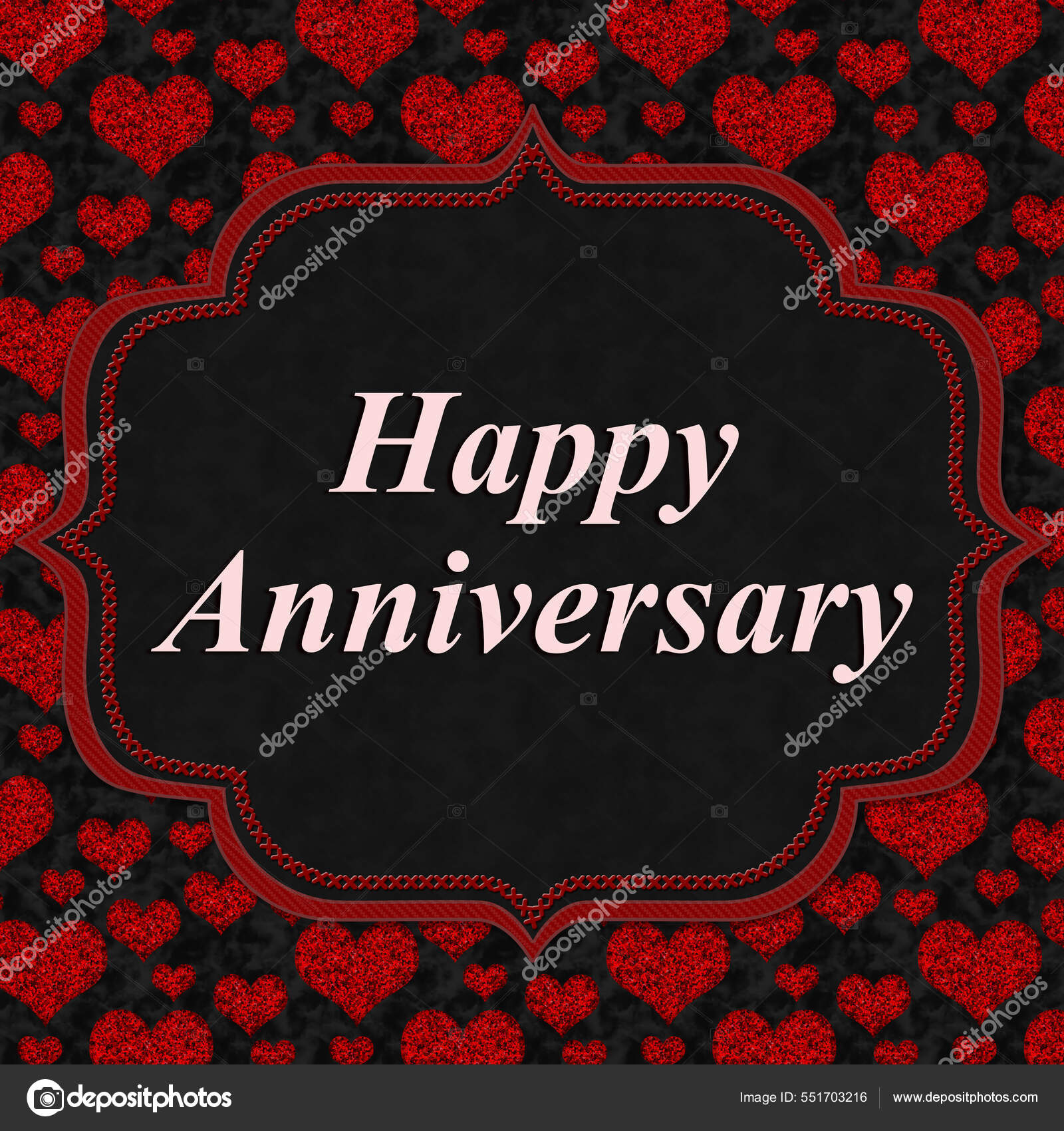 Happy Anniversary Greeting Red Hearts Wedding Client Anniversary ...