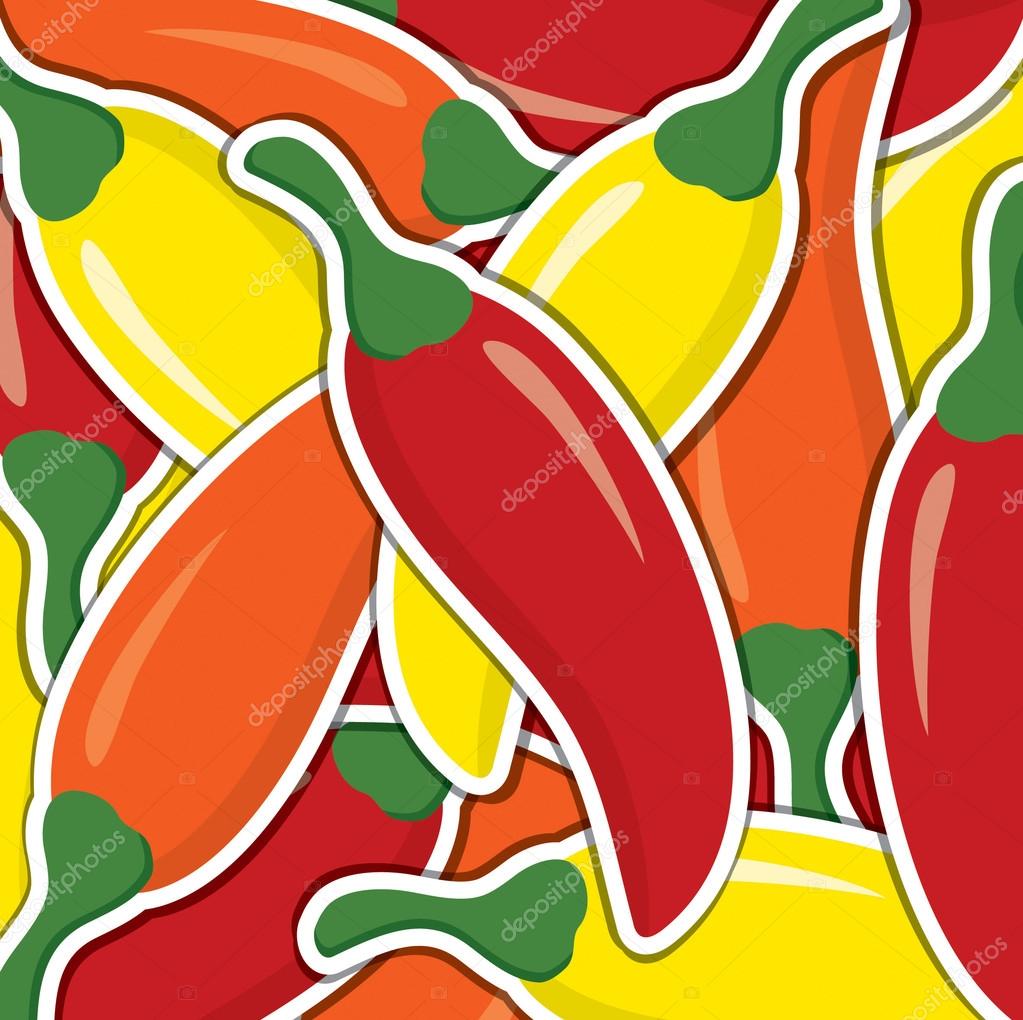 Chilli pepper background card in vector format Stock Illustration by ...