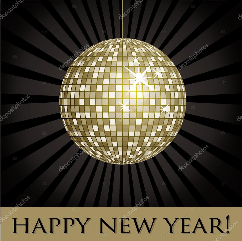 Disco ball fun happy new year card Stock Vector Image by ©piccola #17442617