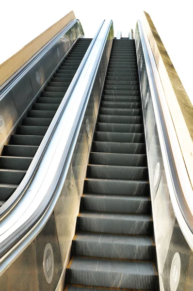 Escalator or moving ramp stairs isolated on white — Stock Photo ...