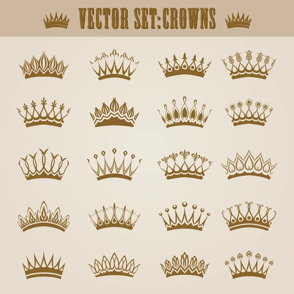 Crown Vector Set Collection Icons — Stock Vector © Kio777 7617572