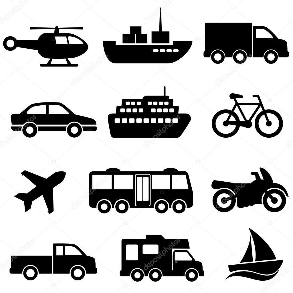 Transportation icon set Stock Vector Image by ©soleilc #12535008