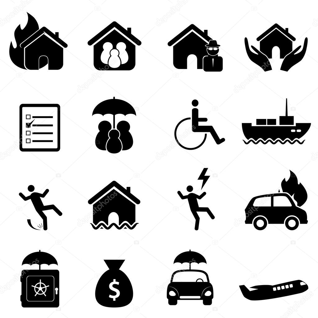 Insurance icon set — Stock Vector © soleilc #12668718