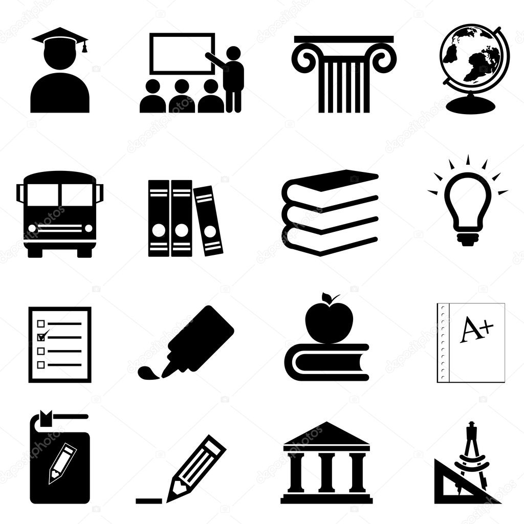 Iconos De Educación Vectoriales Conjunto De Iconos De Educación