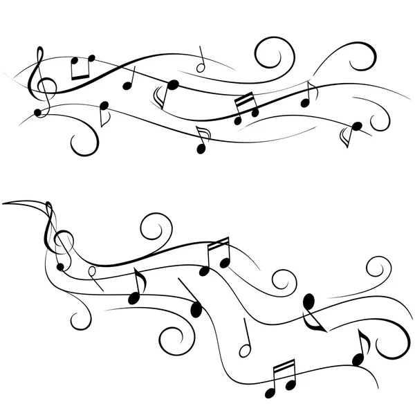 Music notes on swirl stave Stock Vector Image by ©soleilc #5984964