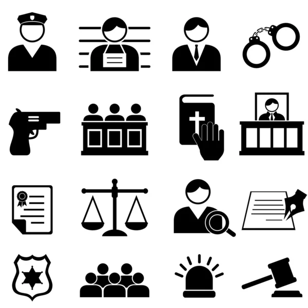 Legal, justice and court icons — Stock Vector #34323785