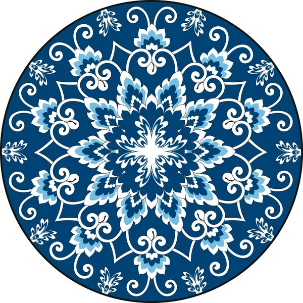 Ornamental round floral lace pattern with flowers — Stock Vector ...