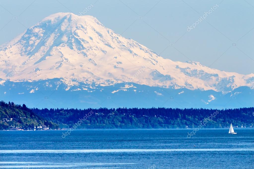Mount Rainier Puget Sound North Seattle Snow Mountain Washington ...