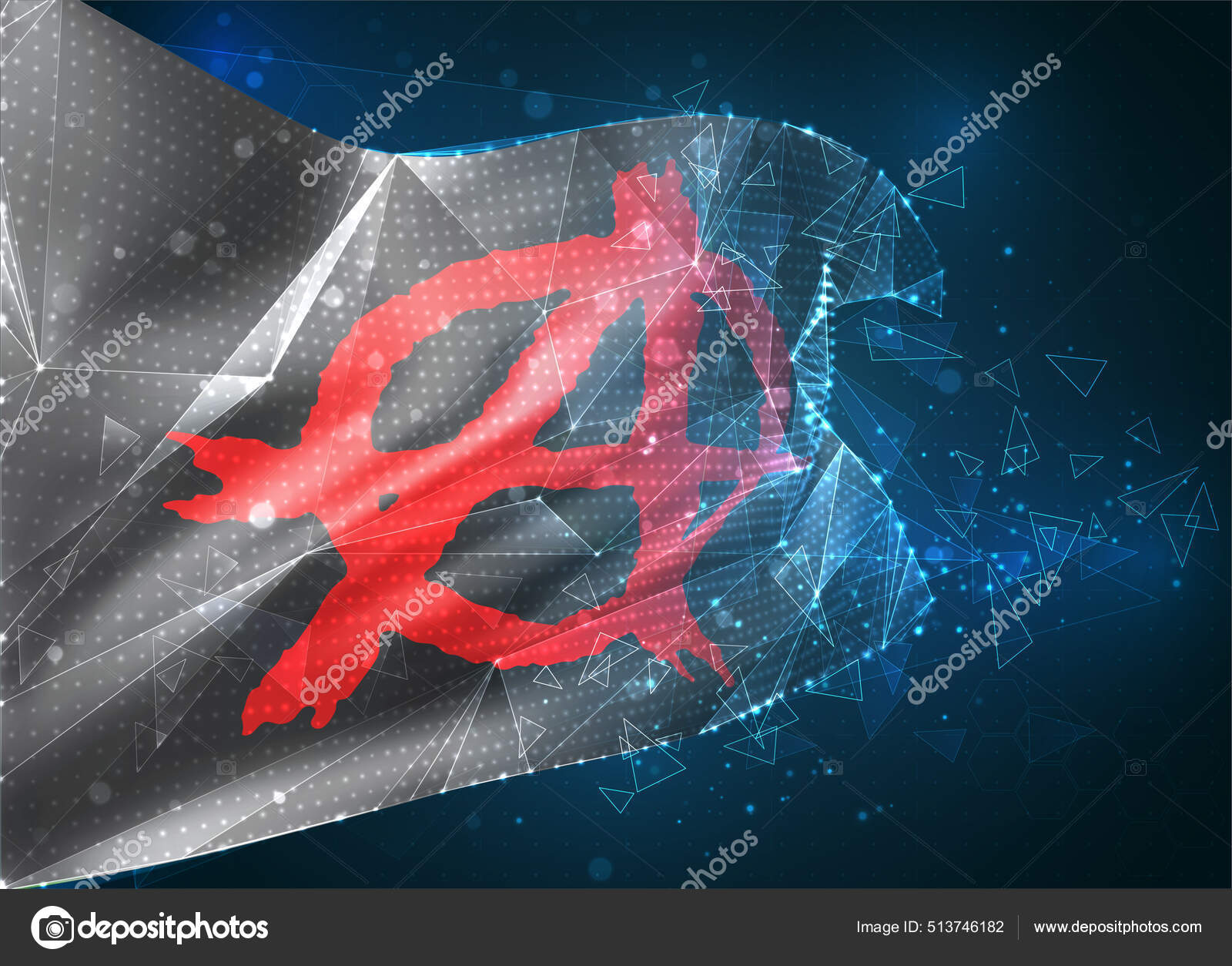 Anarchy Vector Flag Blue Background Hud Interfaces Stock Vector Image ...