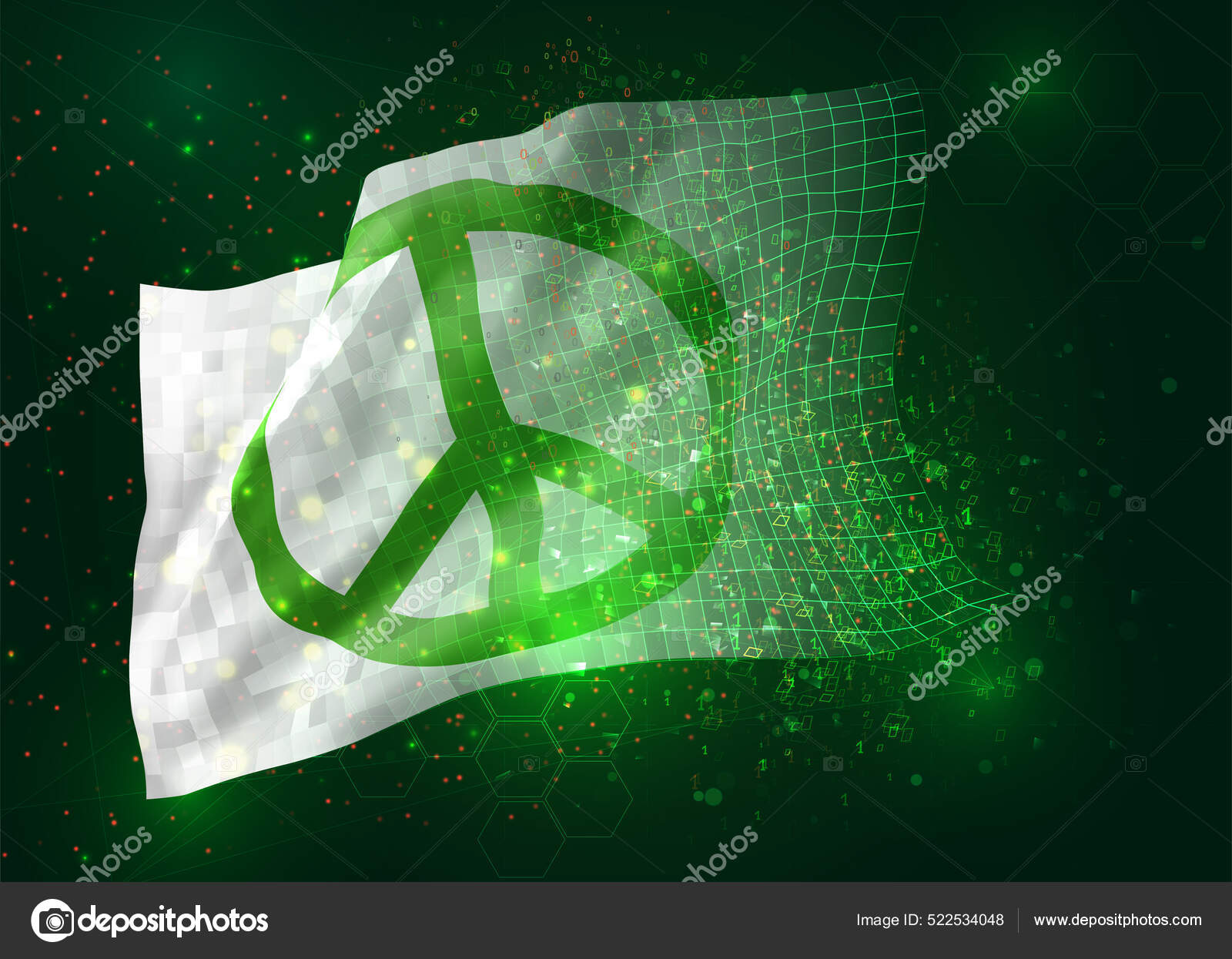 Pacifism Vector Flag Green Background Polygons Data Numbers Stock ...