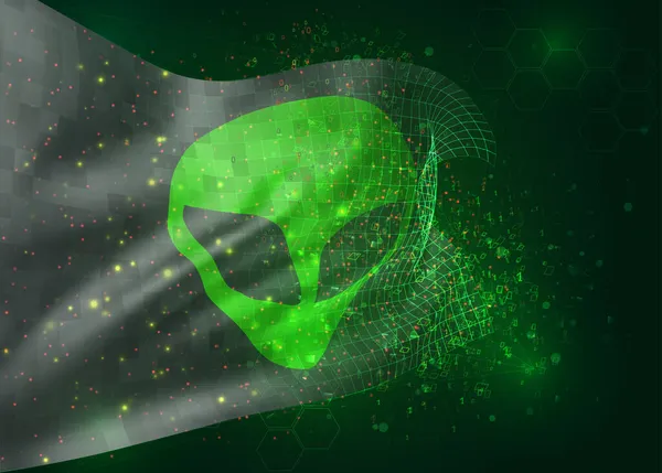 Currency Pounds Vector Flag Green Background Polygons Data Numbers ...