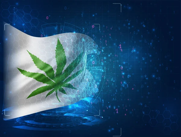 Hemp Leaf Vector Flag Isolated White Background Stock Vector by ...