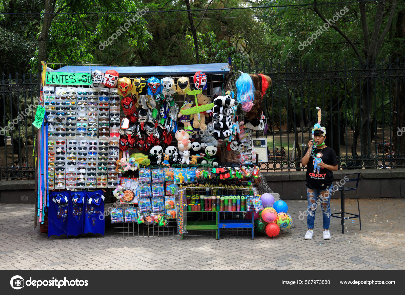 Mexico City Mexico Apr 2022 Street Stall Toys Various Objects — Stock ...