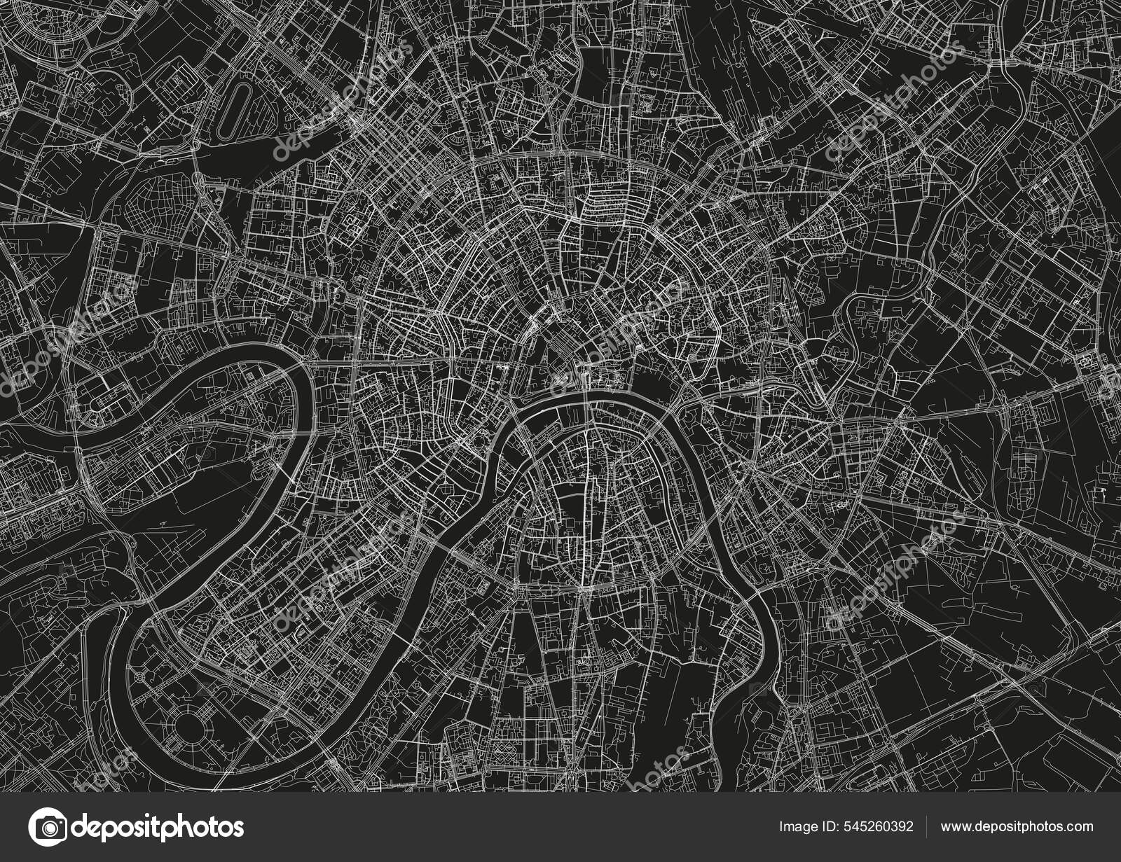 Vector Map City Moscow Russia Stock Vector by ©Fourleaflovers 545260392