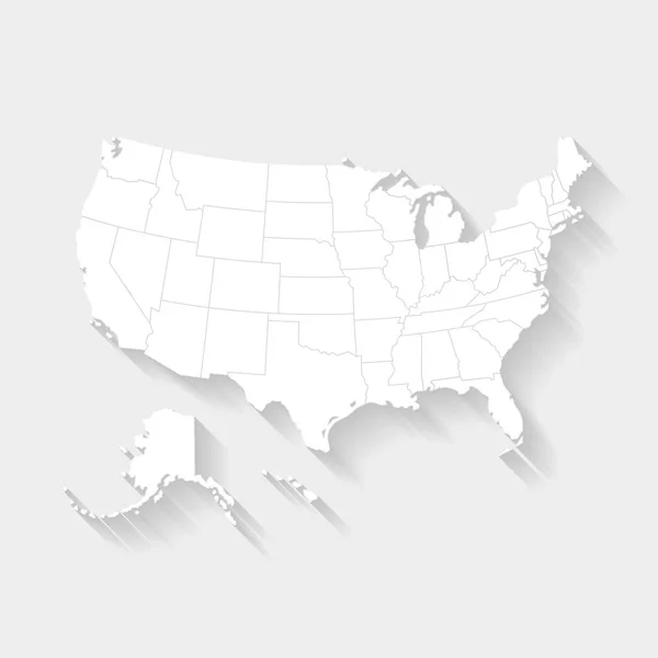 Vector Usa Map Isolated White Background United States America Country ...