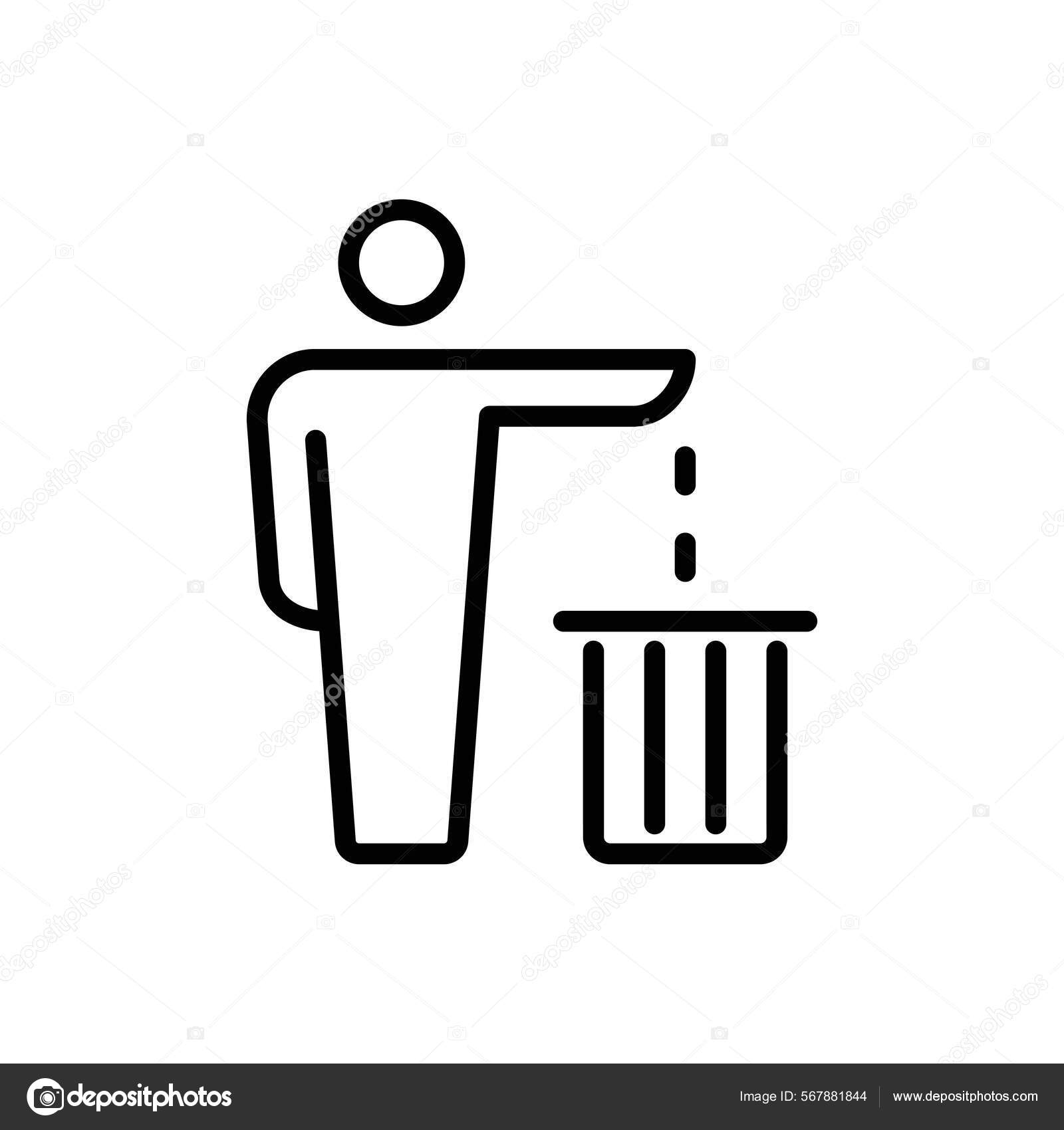 Trash Bin Tidyman Icon Great Any Use Vector Eps10 Outline Stock Vector ...