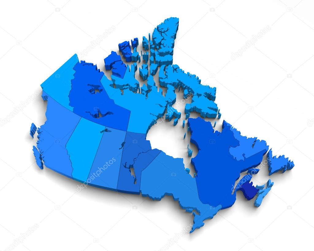 3d blue canada map on white Stock Photo by ©Yermek 24381441