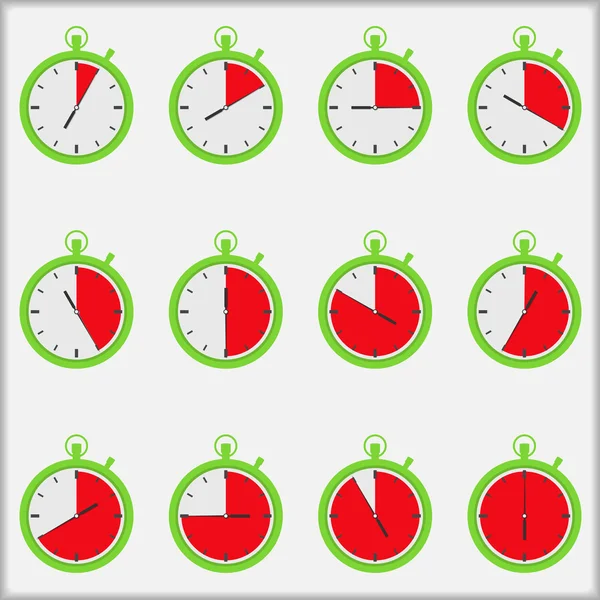 Stopwatch Different Time Flat Design Vector Eps10 Illustration Stock ...