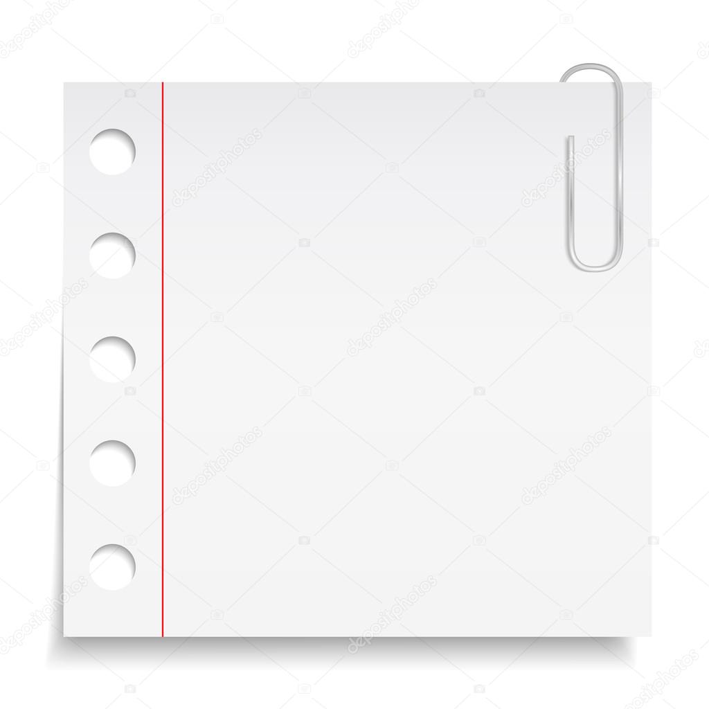 Paper note with clip — Stock Vector © human_306 #14619509