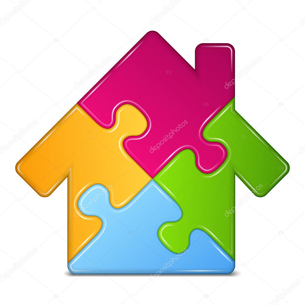 Puzzle House — Stock Vector © human_306 #19315537