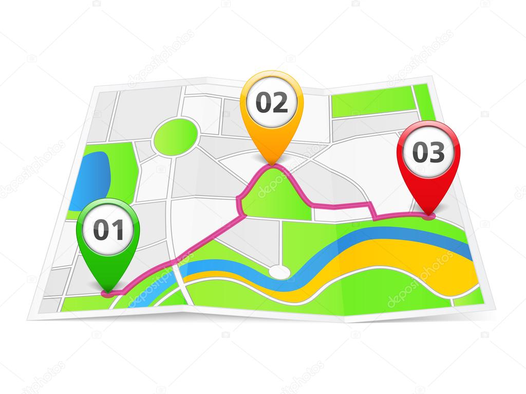 Route on the Map Stock Vector Image by ©human_306 #20024817