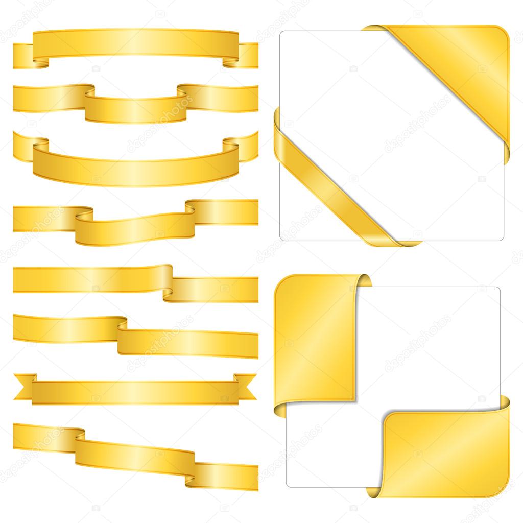 Golden Ribbons Stock Vector by ©human_306 21145601